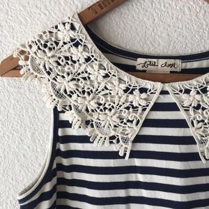 Anthropologie | Tops | Anthropologie Navy And Cream Collared Skipper ...
